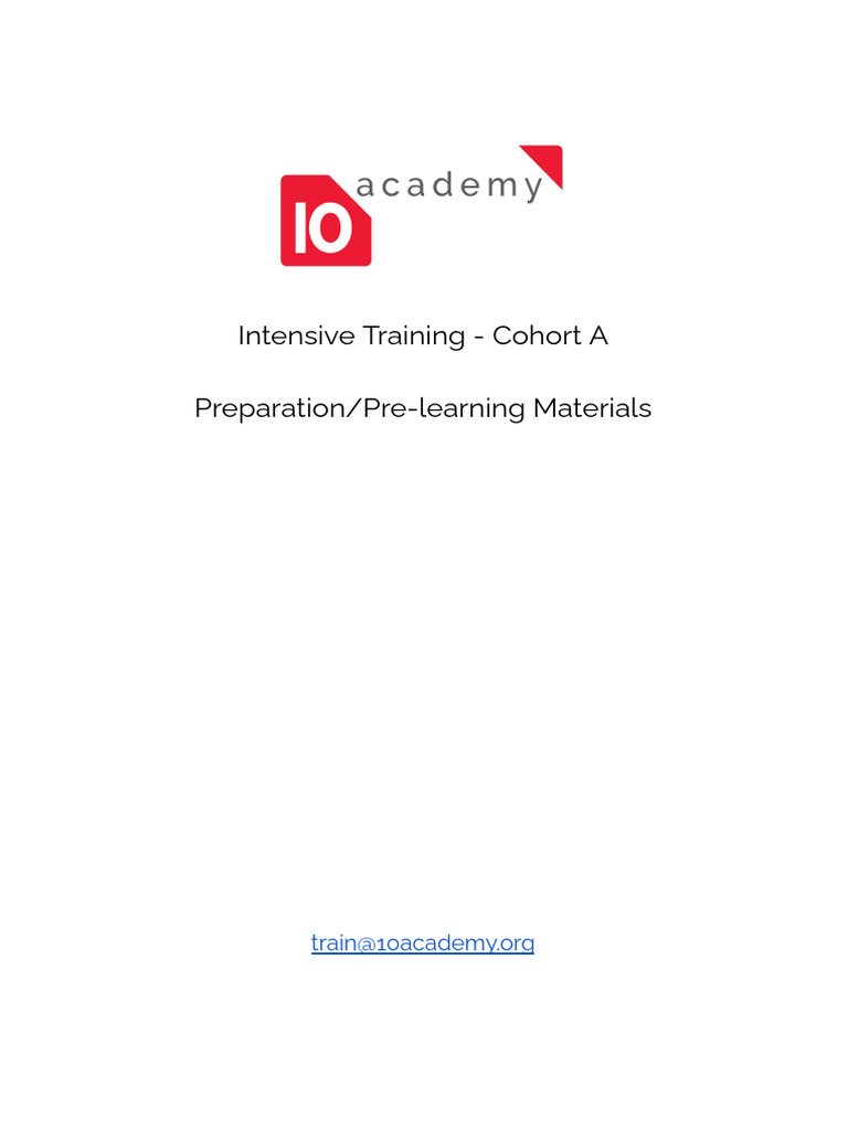 10 Academy - Intensive Training - Pre-Learning Materials | PDF | Machine Learning | Python ...