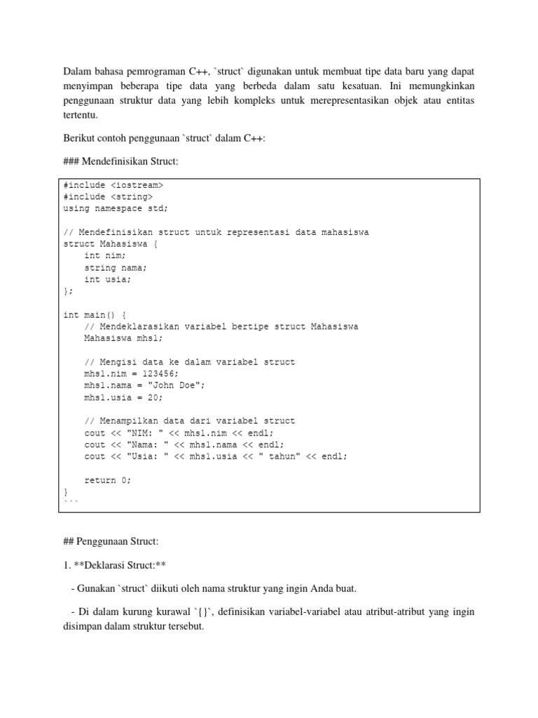 STRUCT Dalam C++ | PDF
