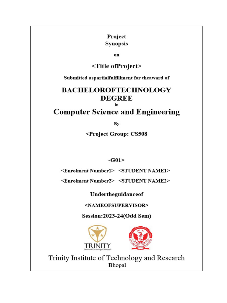 Minor Project Synopsis Format 2023-Cs-5 | PDF | Computing | Computer Science