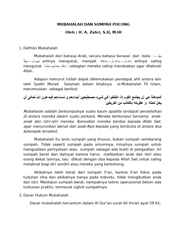 14-Mubahalah Dan Sumpah Pocong | PDF 14-Mubahalah Dan Sumpah Pocong | PDF
