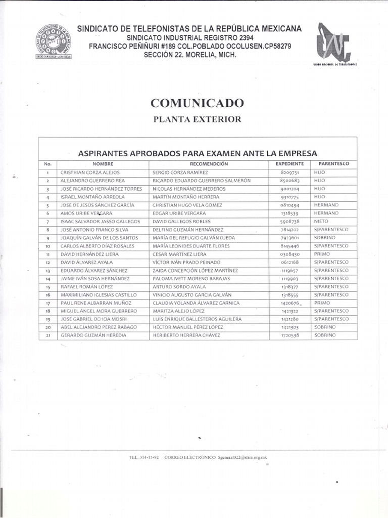 Comunicado Planta Ext PDF | PDF