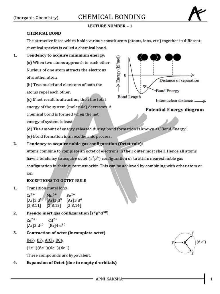 Sheet - 01 - Chemical Bonding | PDF | Chemical Bond | Ionic Bonding