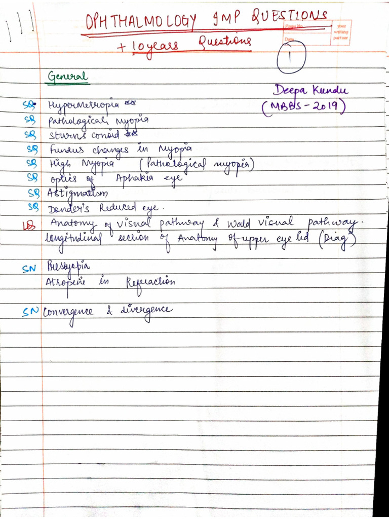 Ophtha Imp Ques + Previous 10 Years | PDF