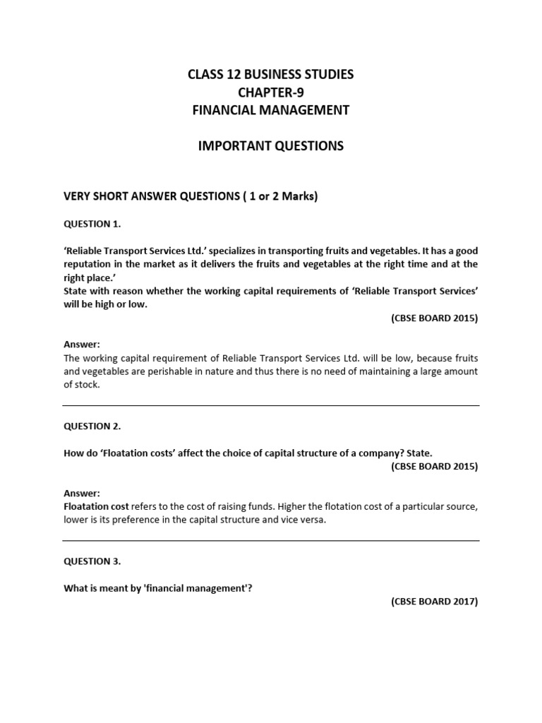 Chapter 9 - Financial Management | PDF | Dividend | Financial Capital