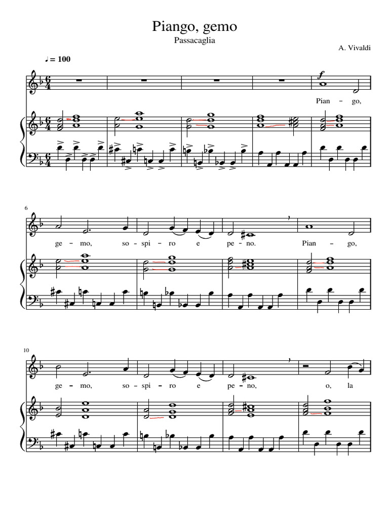 Piango Gemo-Vivaldi | PDF
