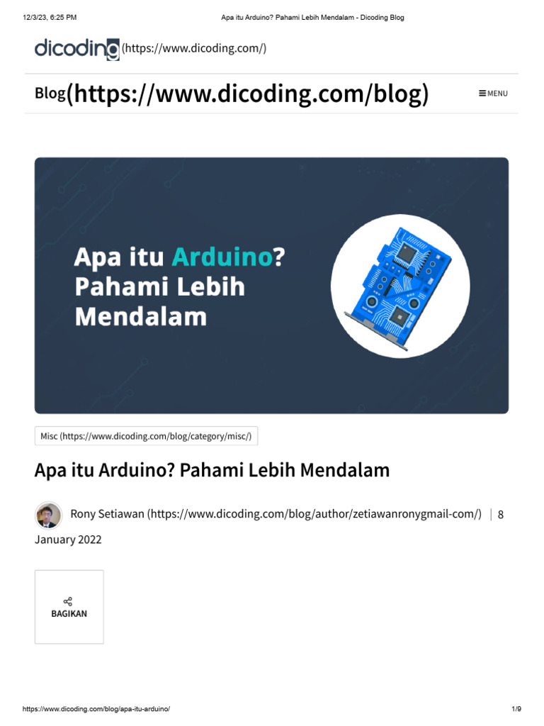 Apa Itu Arduino - Pahami Lebih Mendalam - Dicoding Blog | PDF