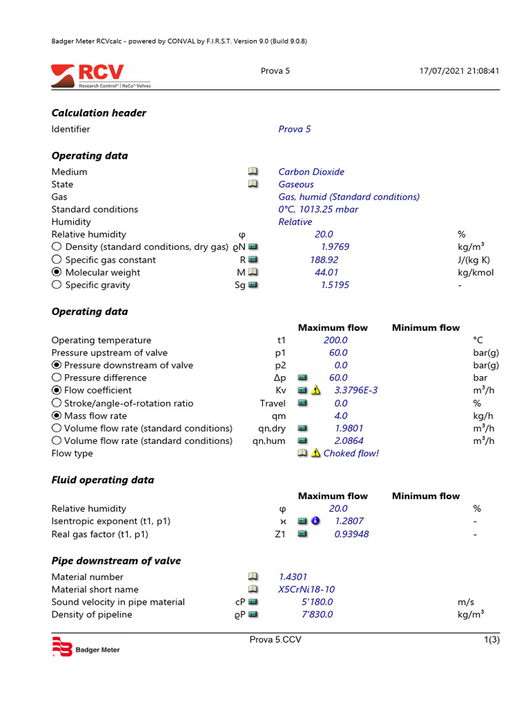 Prova 5 | PDF | Valve | Flow Measurement
