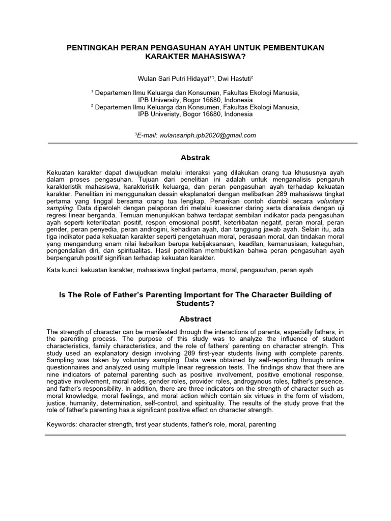 Artikel Jurnal Penelitian Wulan Sari Putri Hidayat - I24160026 | PDF