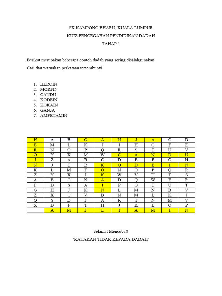 Kuiz Ppda Tahap 1 | PDF