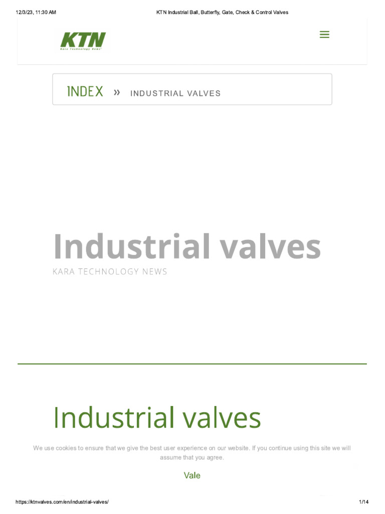 KTN Industrial Ball, Butterfly, Gate, Check & Control Valves | PDF | Hydraulic Engineering ...