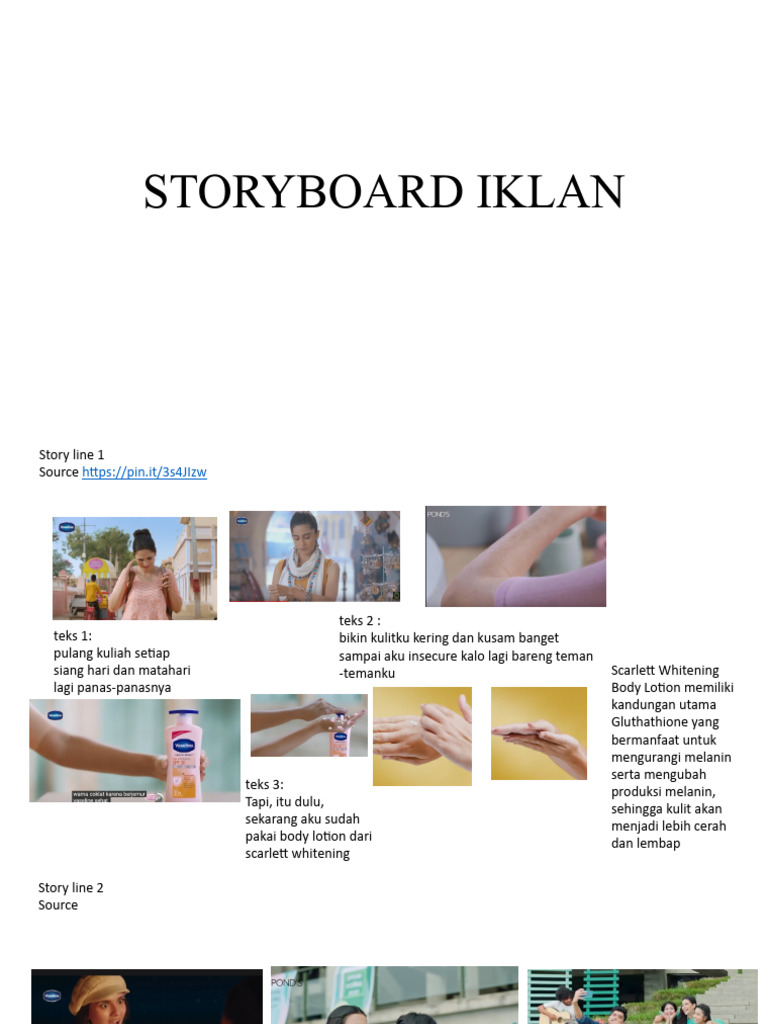Storyboard Iklan Scarlett | PDF