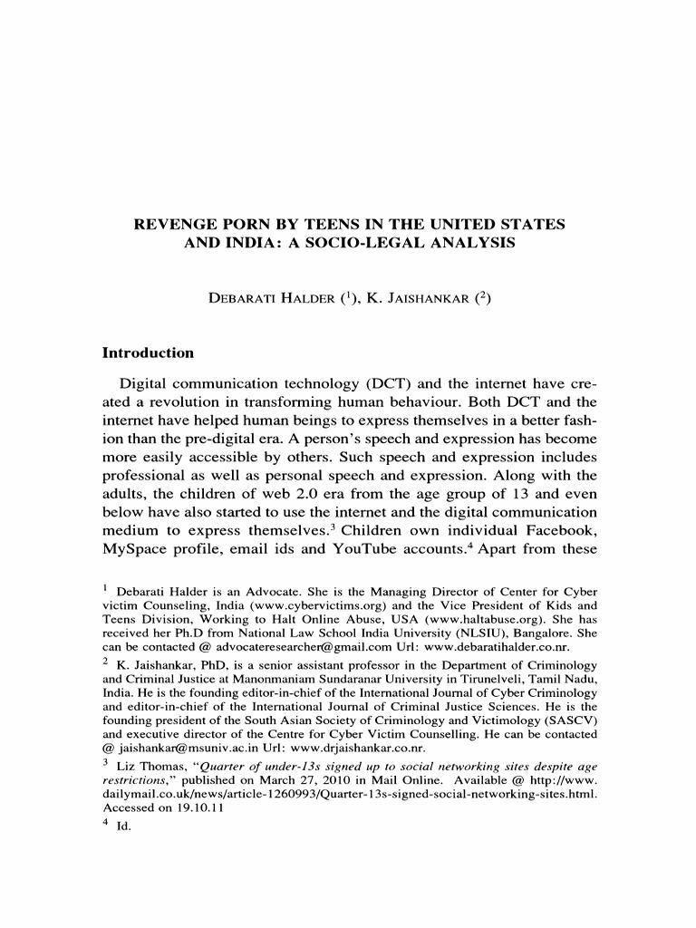 Revenge Porn by Teens in The United Stat | Download Free PDF | Child ...