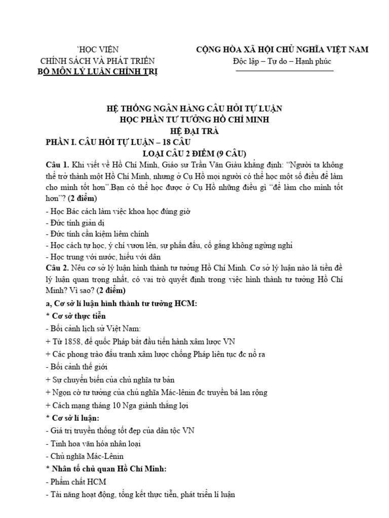 19 CÂU TL TTHCM ĐỢT 2 HK2 2122 đã chuyển đổi | PDF