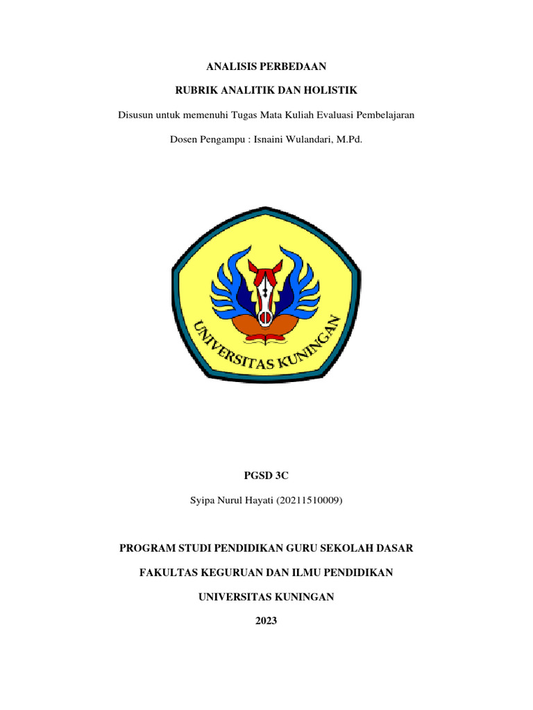 Analisis Perbedaan Rubrik | PDF