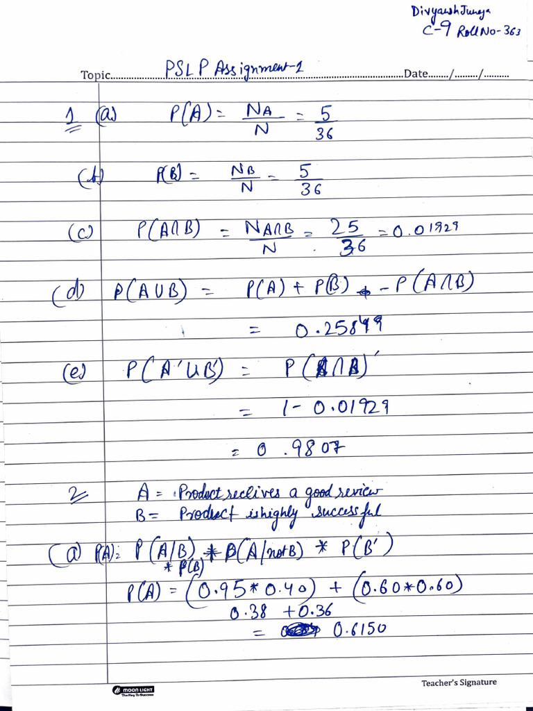 PSLP Assignment 1 | PDF