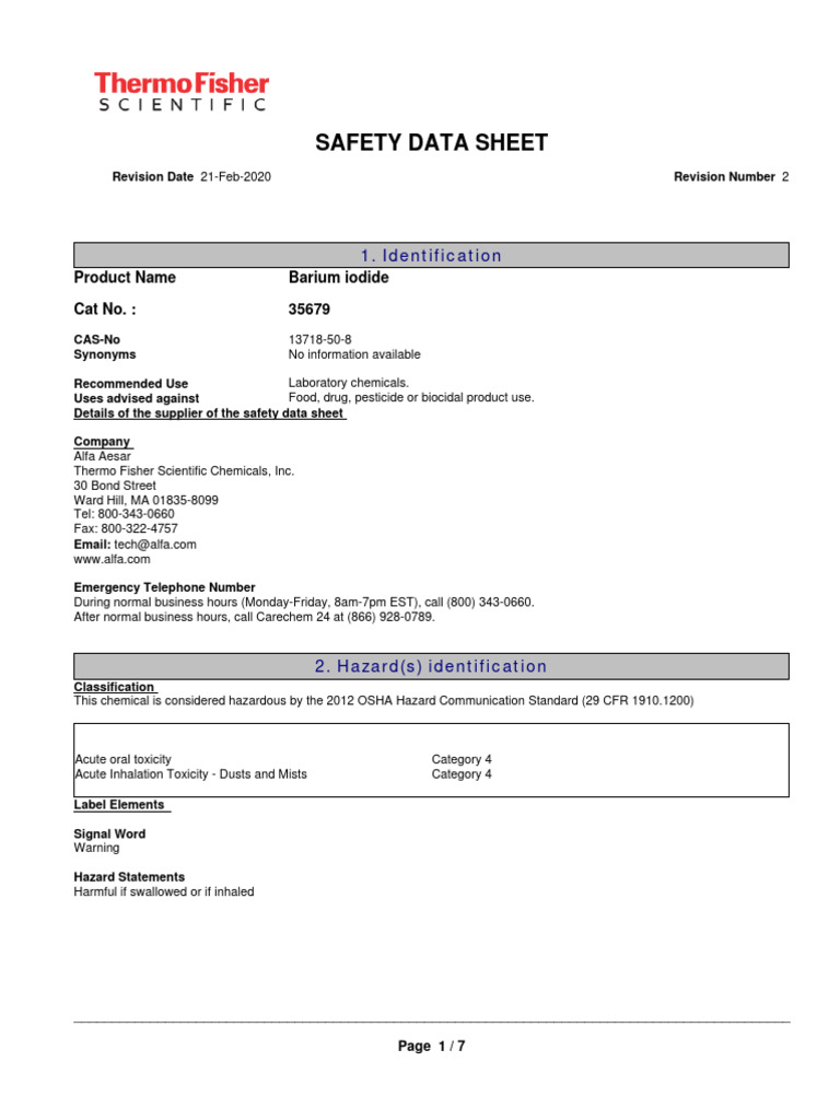Barium Iodided | Download Free PDF | Hazards | Poison
