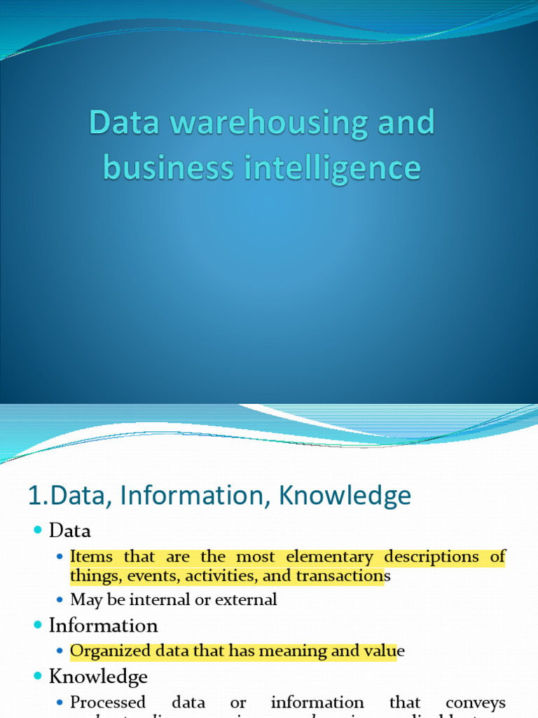 CH 1 | PDF | Data Warehouse | Metadata