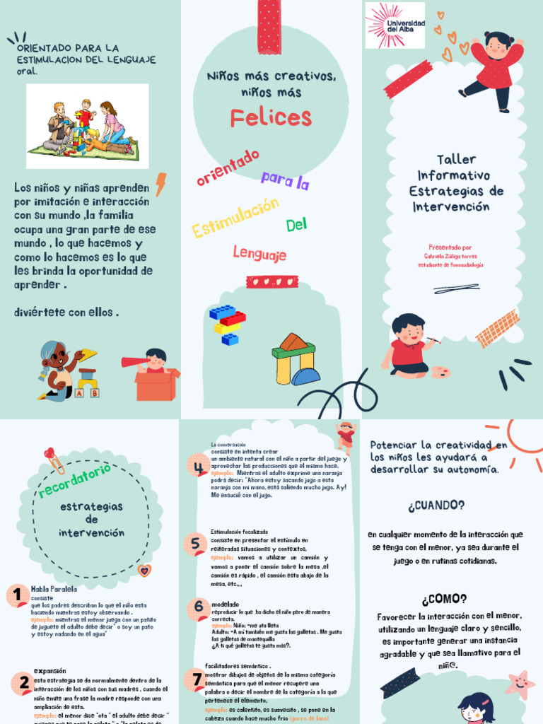 Folleto Infantil para Actividades Proyectos y Juegos Con Niños Doodle ...