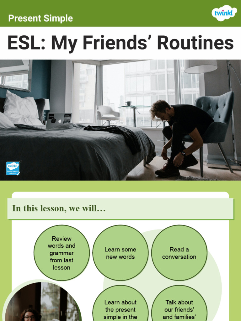 Talking About Routines Present Simple Third Person PPT Adults A1 | PDF ...