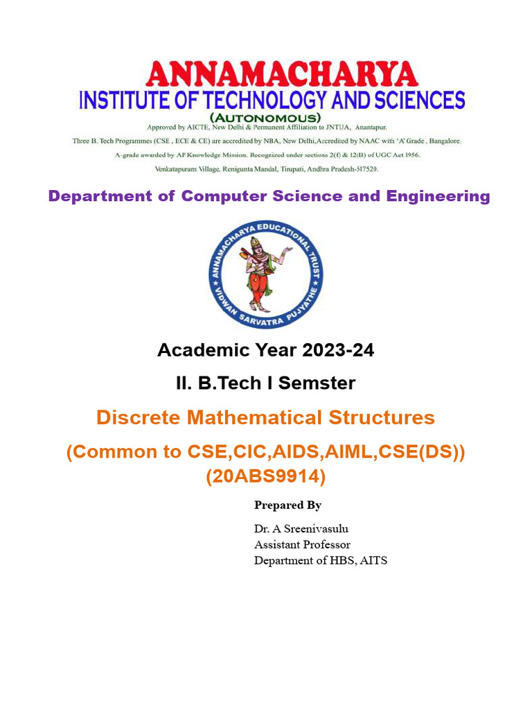 Discrete Mathematical Structures Min | PDF | Combinatorics | Discrete ... Discrete Mathematical Structures Min | PDF | Combinatorics | Discrete ...