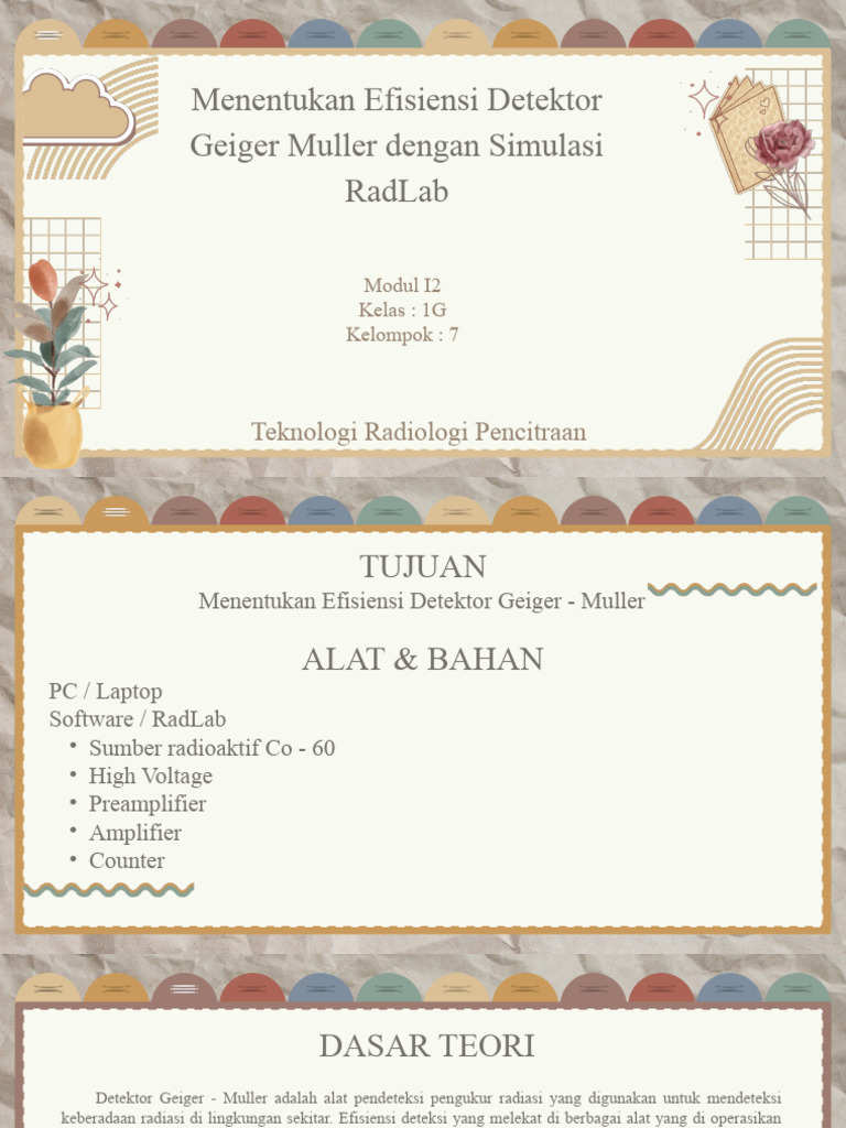 Menentukan Efisiensi Detektor Geiger Muller Dengan Simulasi RadLab | PDF