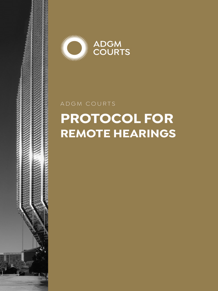 ADGM Courts Protocol For Remote Hearings | PDF | Videotelephony ...