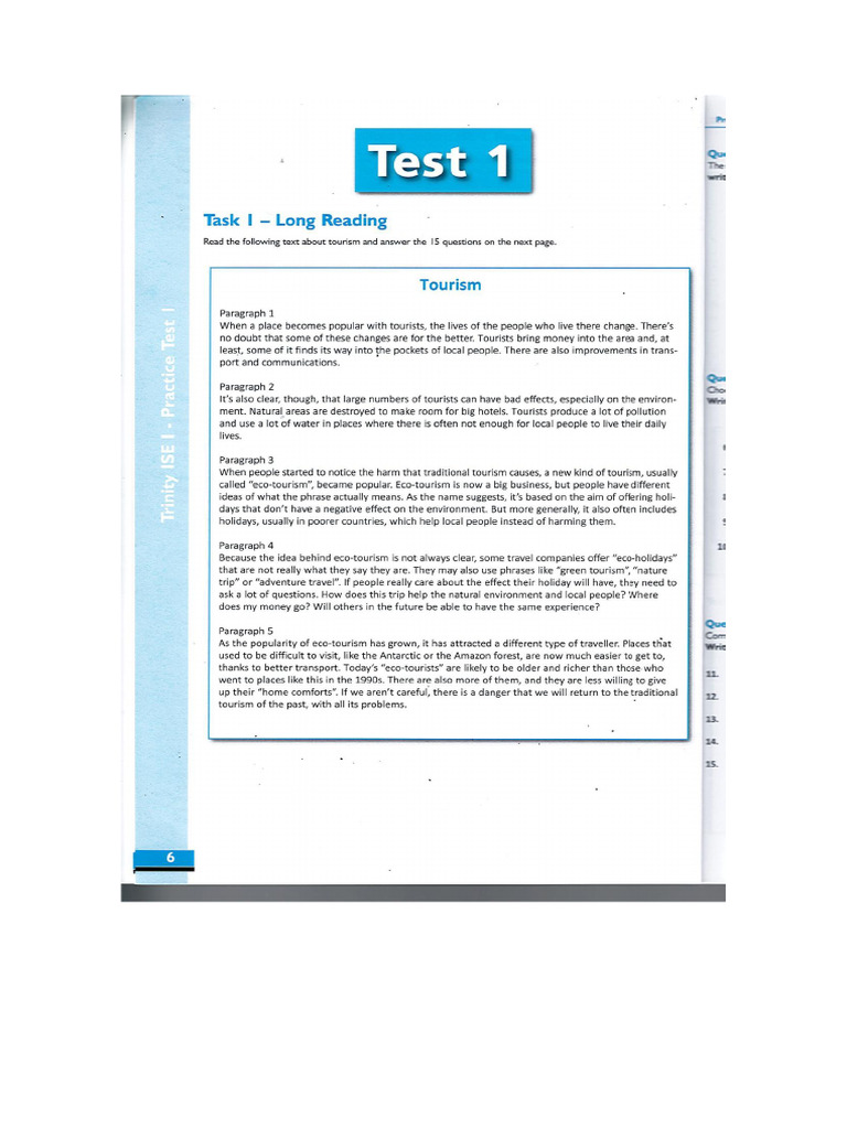 Task 1 Tourism PFT1 | PDF