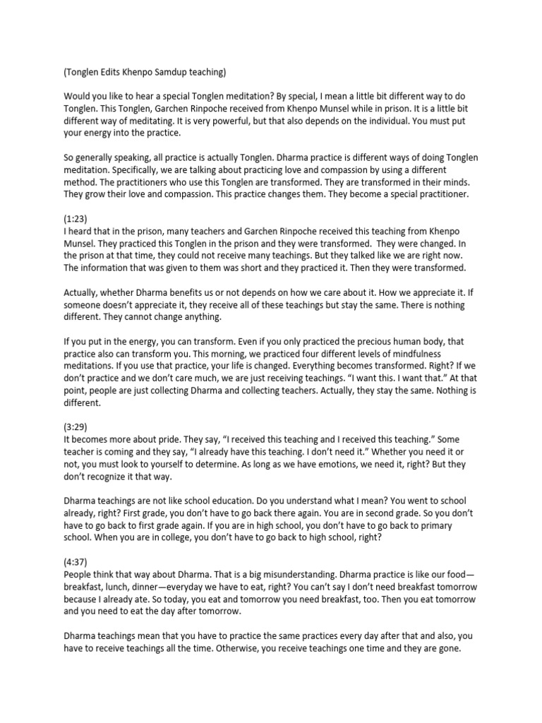 Tonglen Meditation Instruction | PDF | Meditation | Fires