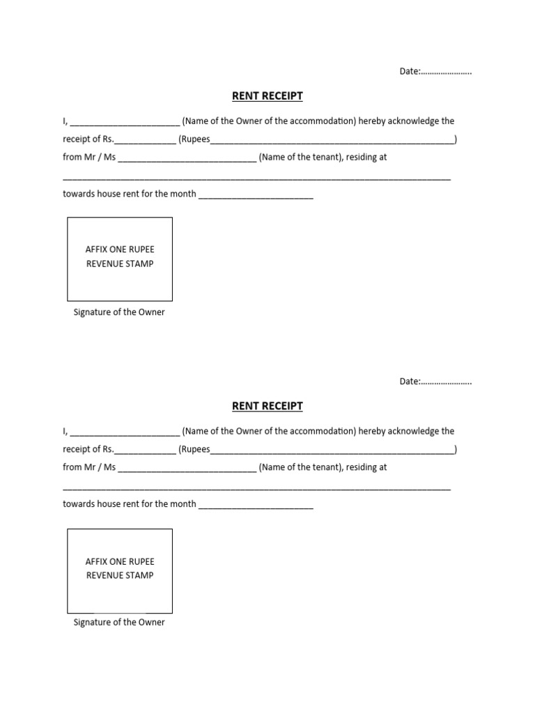 Rent Receipt Format | PDF