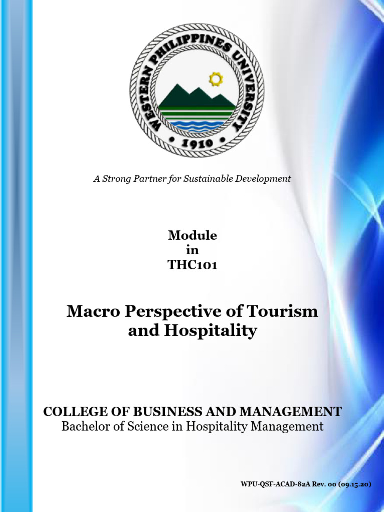 Module 1 Macro Perspective of Tourism and Hospitality | PDF | Tourism ...