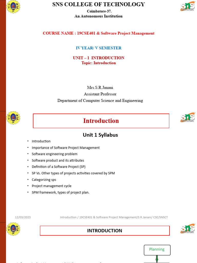 Unit 1 - Full | PDF | Project Management | Scrum (Software Development)