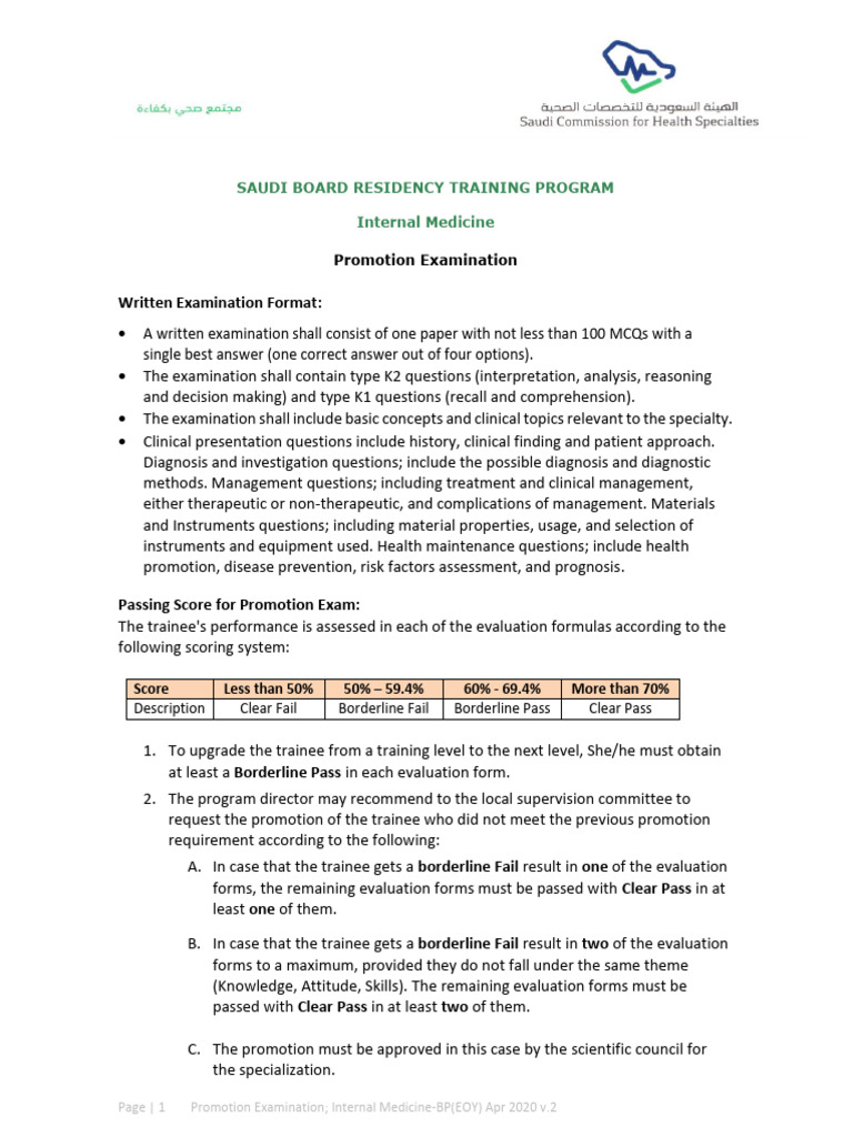 Internal Medicine - Promotion Exam Blueprint v.2 | PDF | Myocardial ...