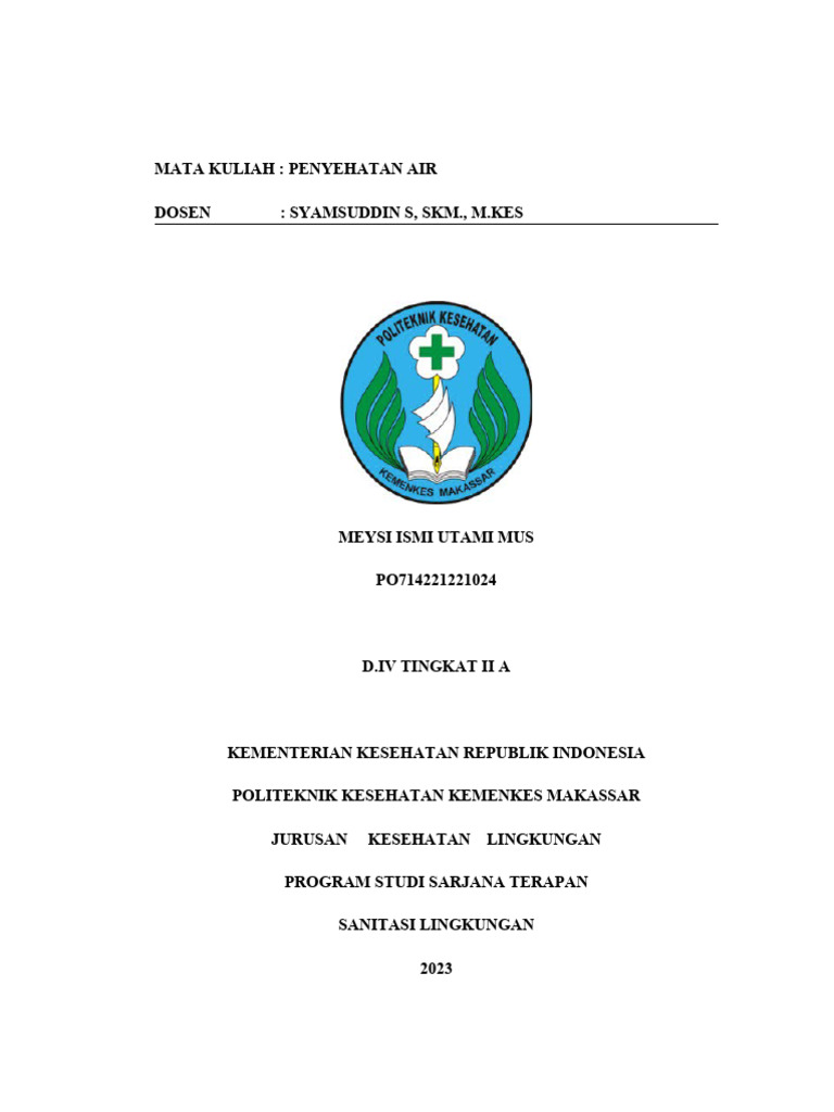 Makalah Dampak Pencemaran Air Meysi Ismi | PDF | Kesehatan Holistik | Teknologi & Rekayasa
