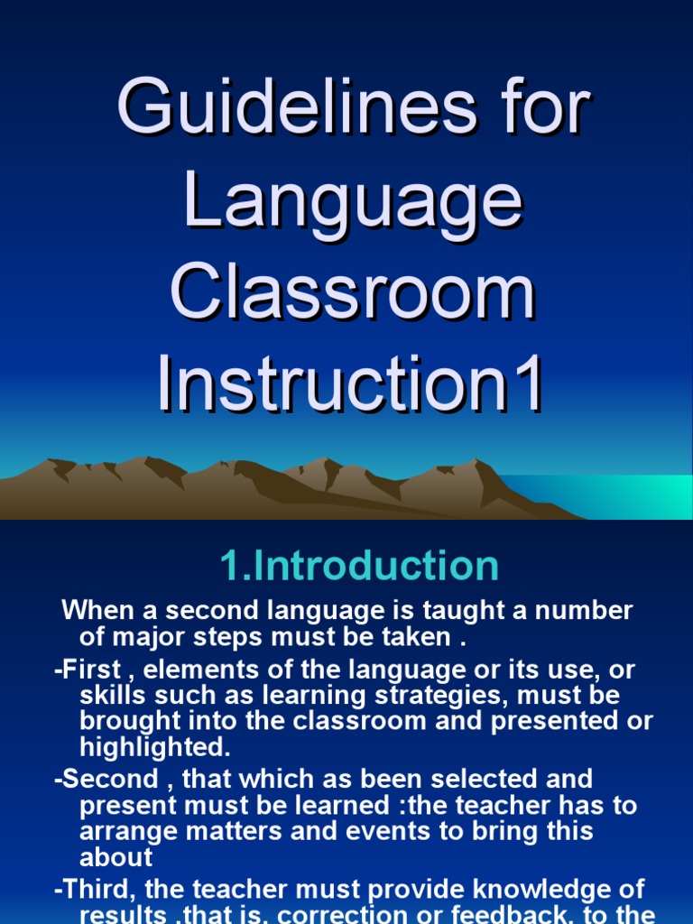 Language Instruction Guidelines | PDF