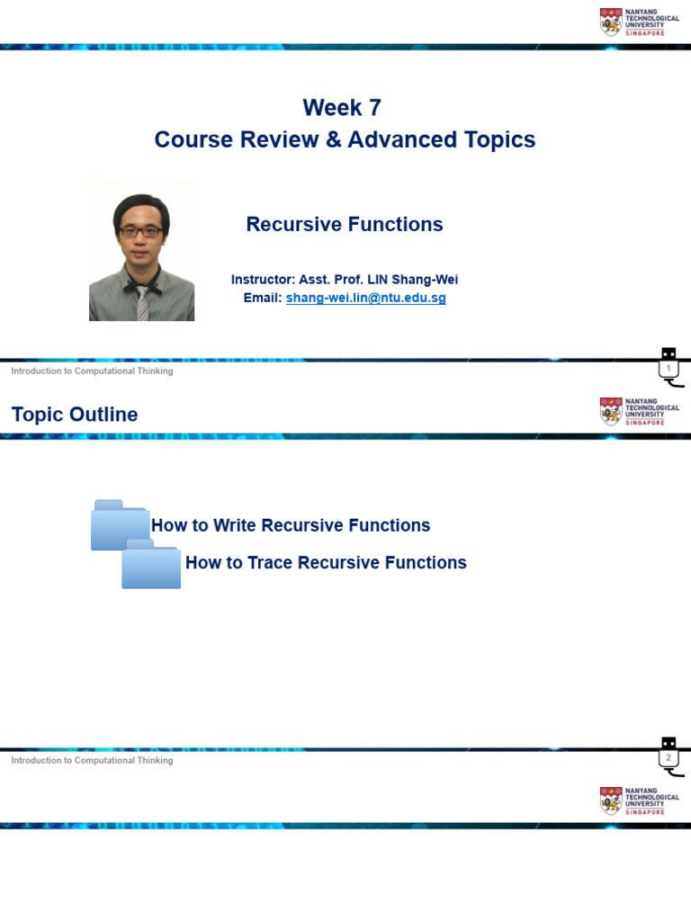 Week06 Review Recursive Functions | PDF | Algorithms | Software Development