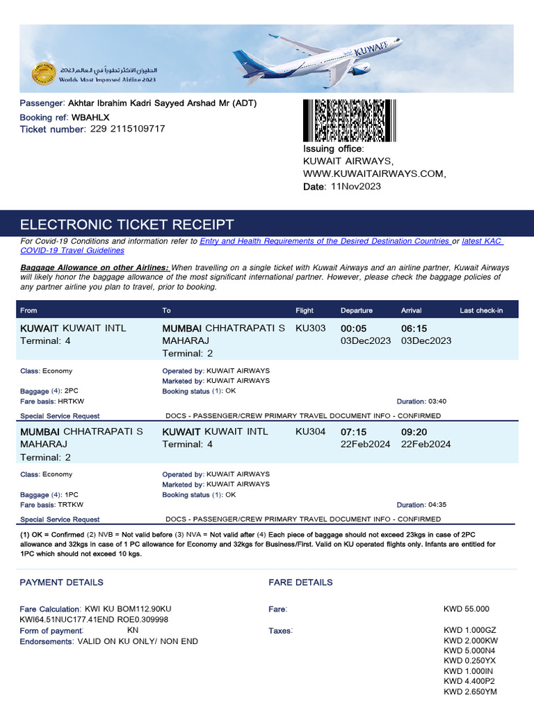 Kadri Sayyed Arshad Akhtar Ibrahim, 03dec 0005 Kuwait | PDF | Aviation ...