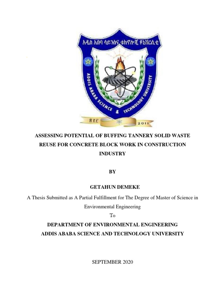Assessing Potential of Buffing Tannery Solid Waste Reuse For Concrete ...