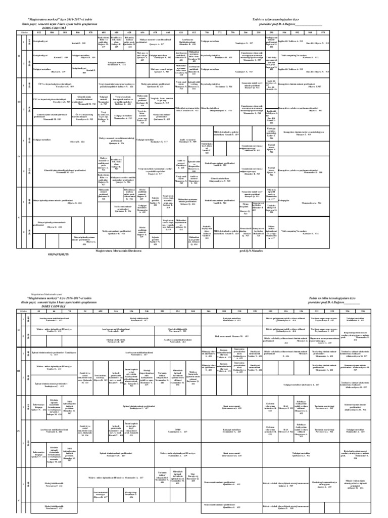 Ders Cedveli Magistratura 2016-17-1 Kurs | PDF
