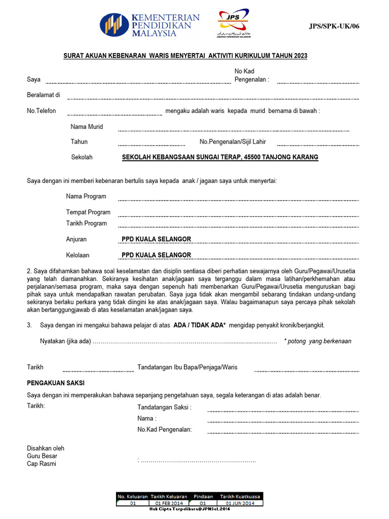 2023 MSSD Surat Kebenaran Waris | PDF