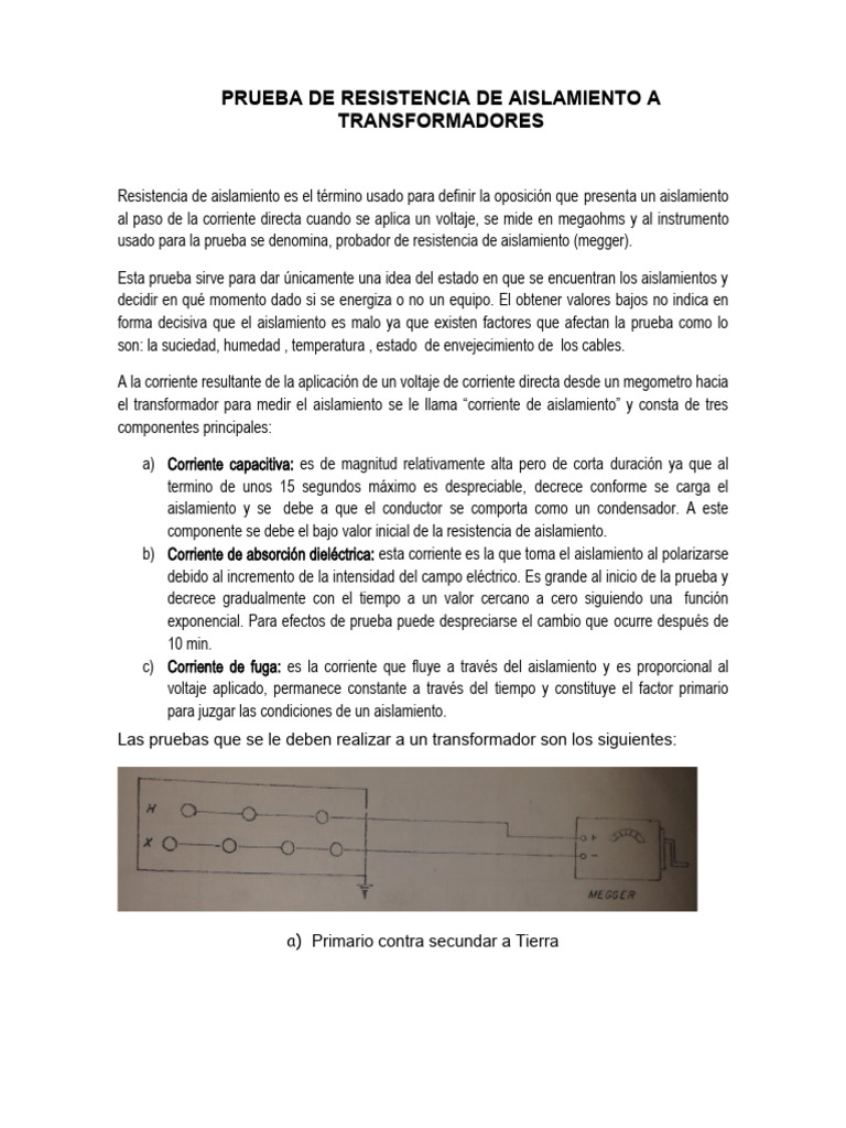 Prueba - de - Resistencia - de - Aislamiento - A - Transformadores A Edificio Asdministrativo ...