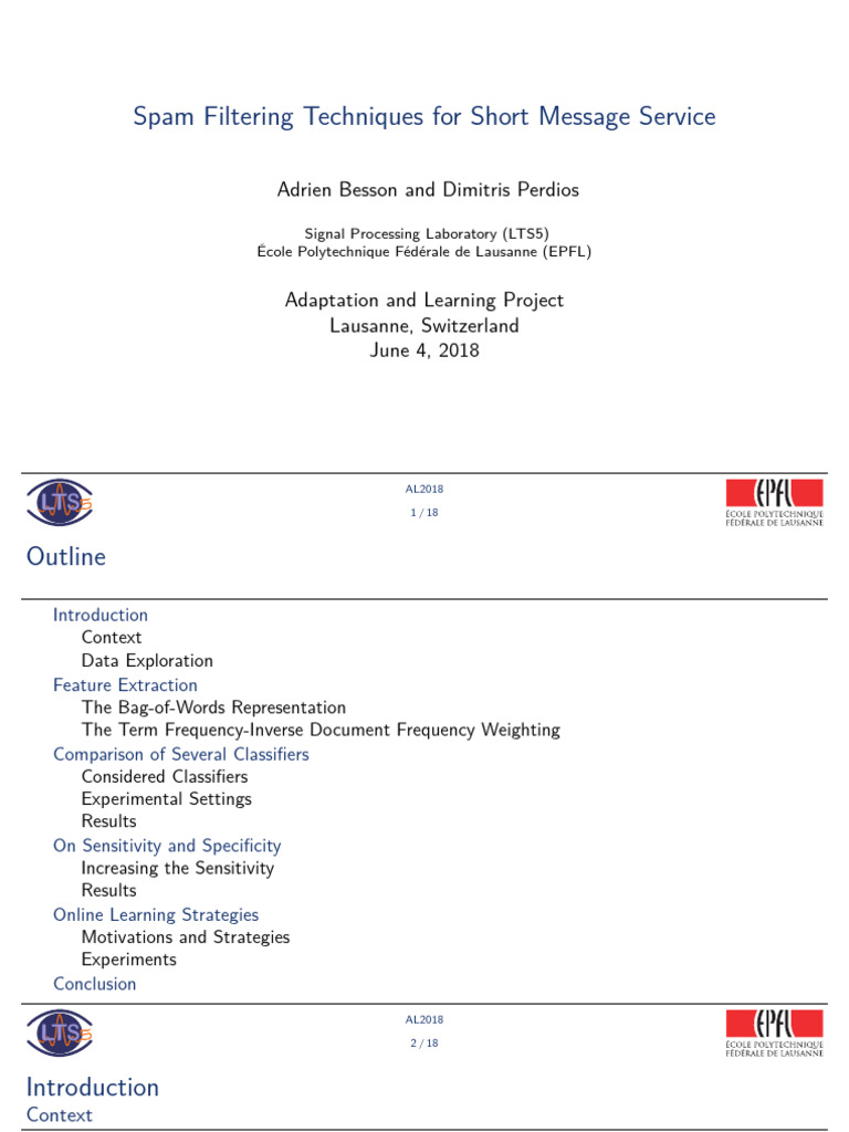 Sms Spam Filtering Pres | PDF | Spamming | Cognitive Science