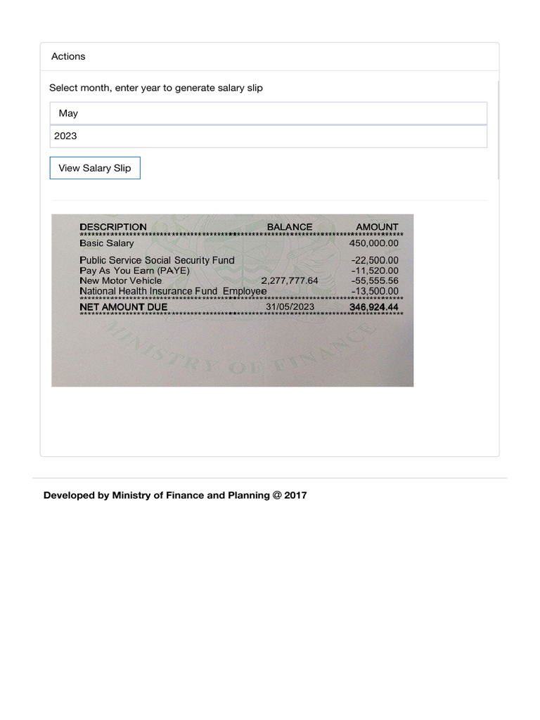 May 2023 Salary Slip Generator | PDF