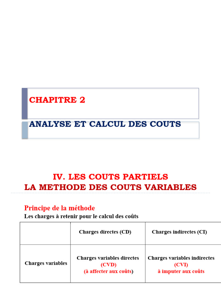 Méthode des Coûts Partiels et Variables | PDF