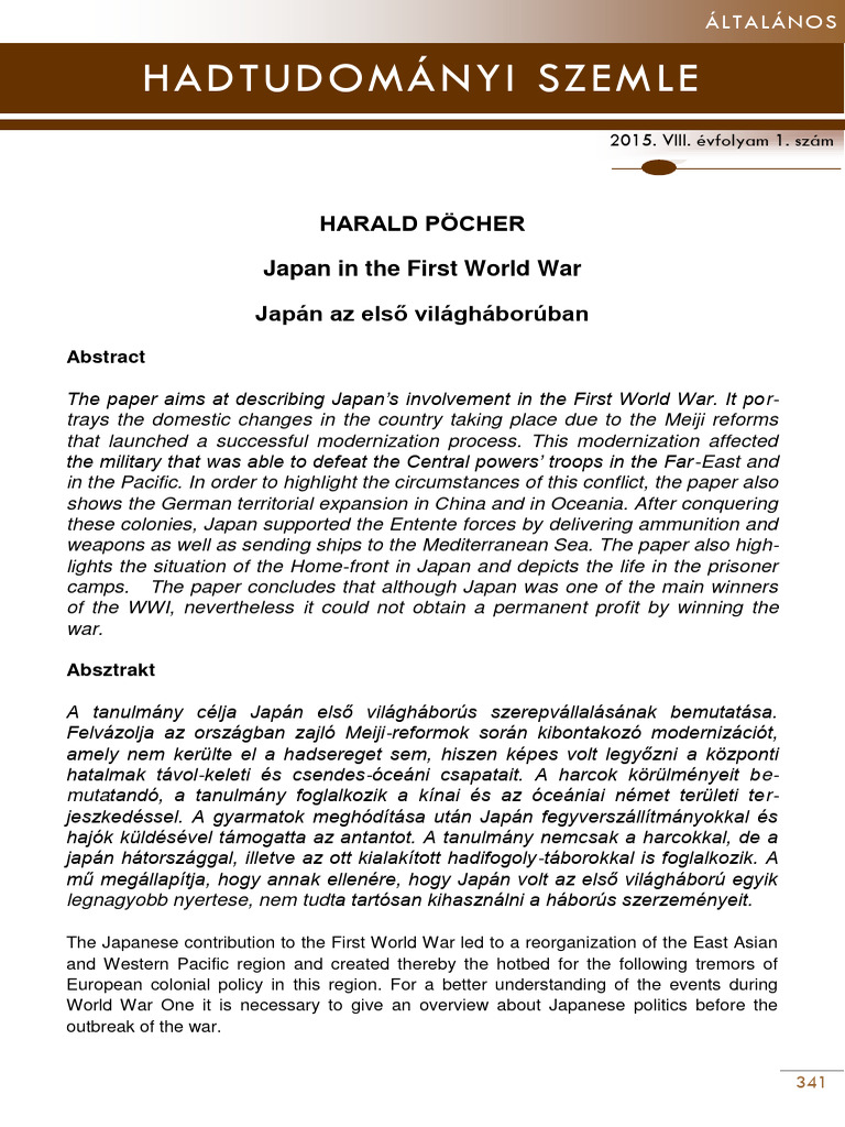 Japan in WW1 | PDF