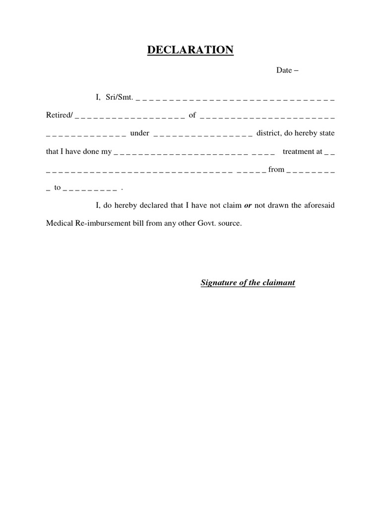 DECLARATION & Important Certificate | Download Free PDF | Health Care ...