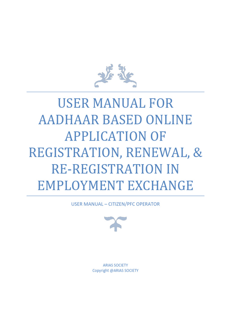 1 User Manual Applicant Aadhaar Based Employment Exchange1 | PDF | Identity Document | Copyright
