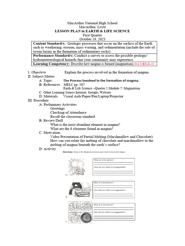 Describe How Magma Is Formed (Magmatism) : S11/12ES-Ic-15 | PDF | Magma ...