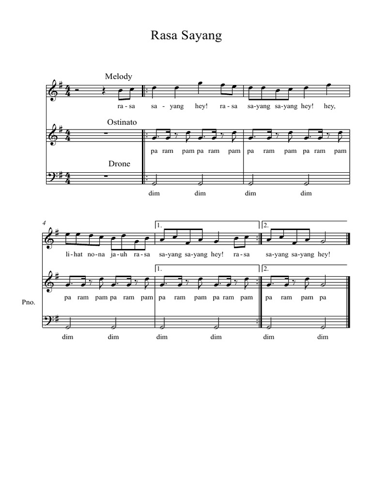 Rasa Sayang - Full Score | PDF