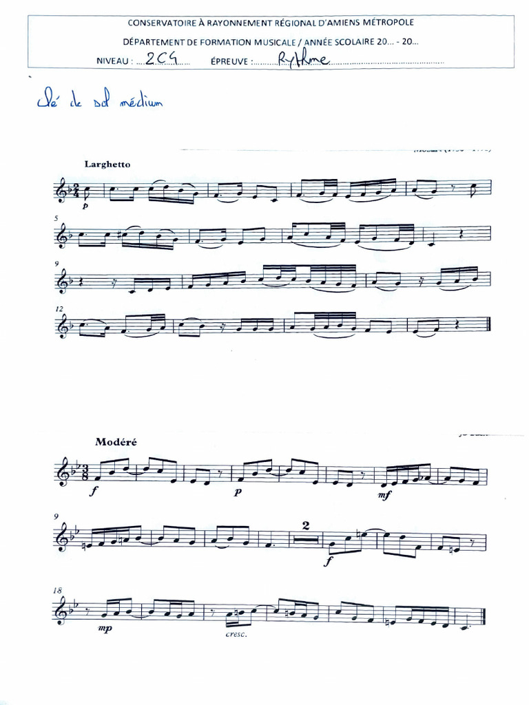Déchiffrage rythmique au conservatoire | PDF