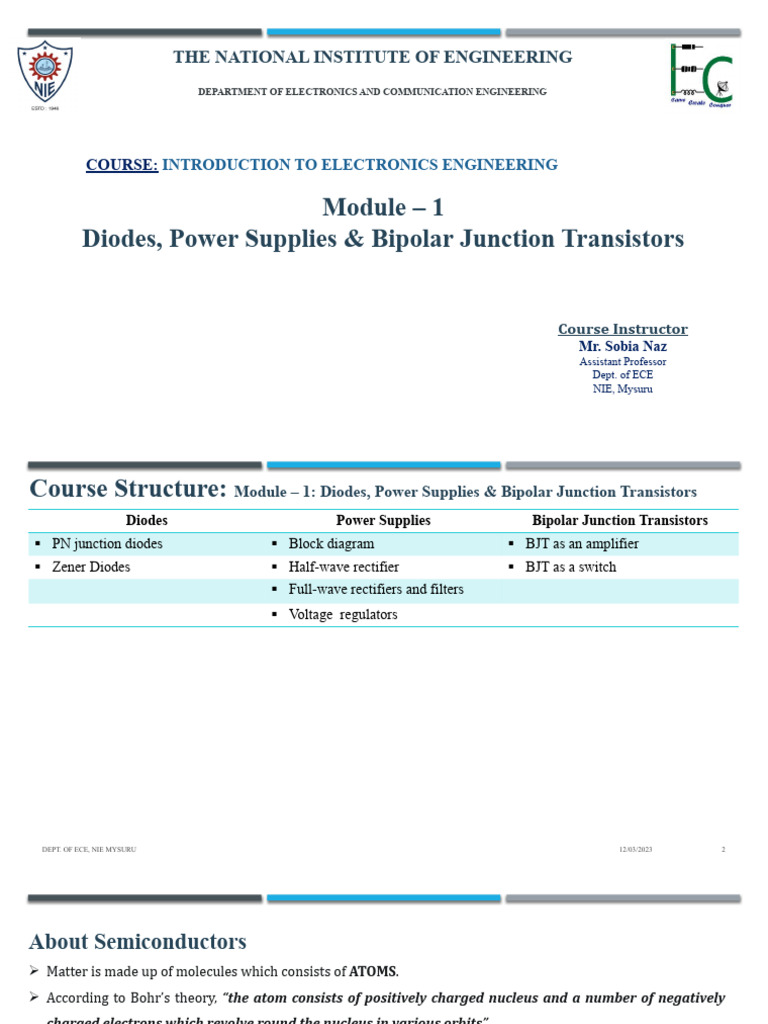 3 Module 1 | PDF | P–N Junction | Bipolar Junction Transistor